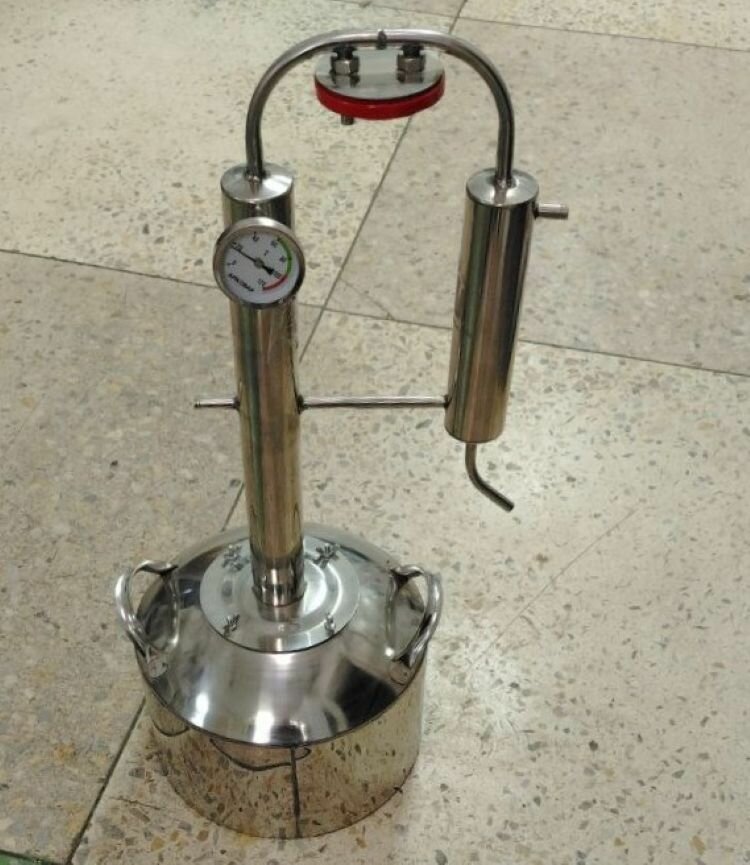 Аппарат самогонный дистиллятор 12 литров нержавейка с термометром сухопарником кламп 2"Алковар крепыш