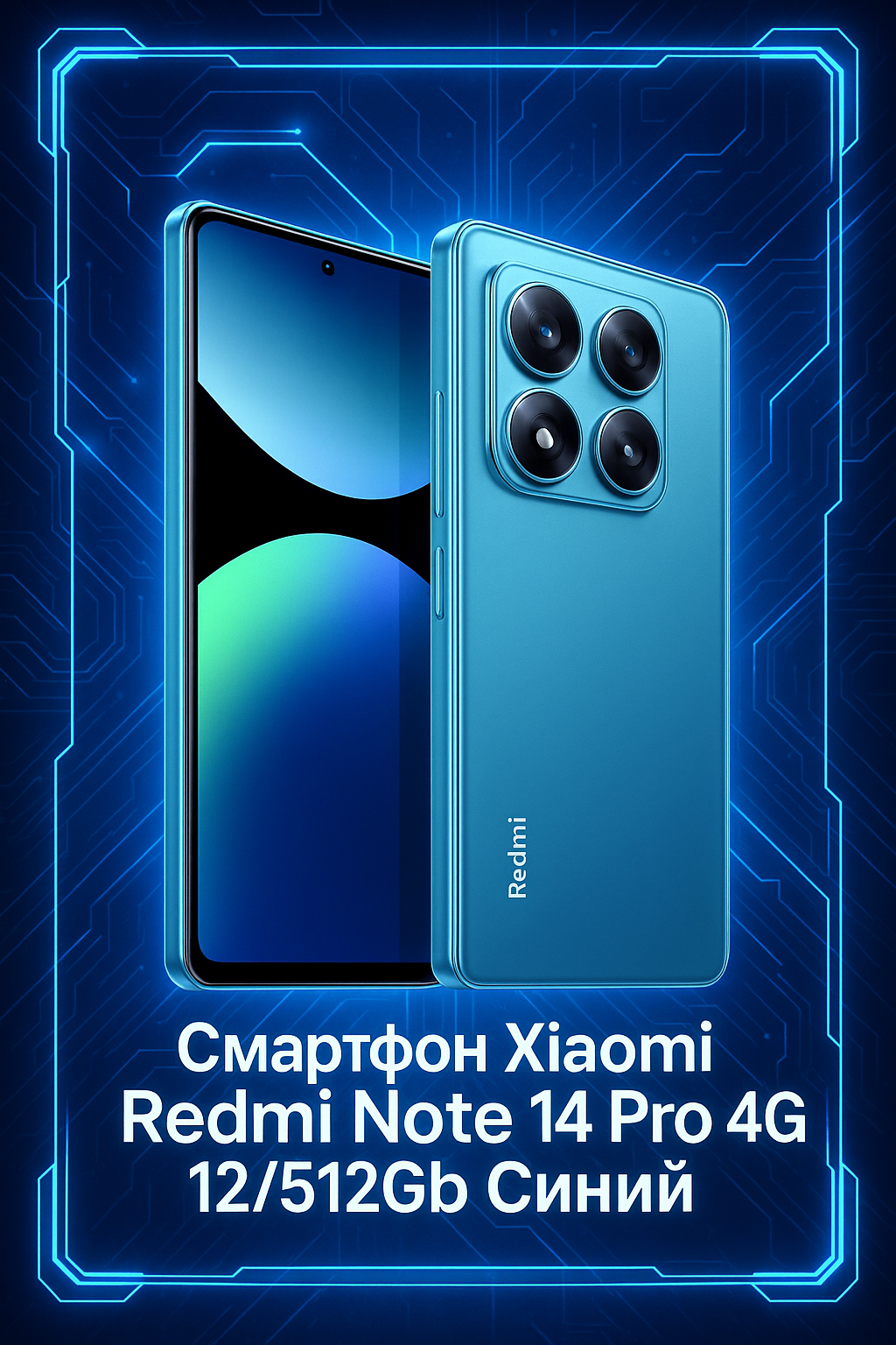Смартфон Xiaomi Redmi Note 14 Pro 4G 12/512Gb Синий Blue Global