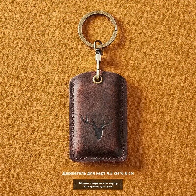 Чехол для карт доступа с гравировкой оленьей головы брелок для магнитных карт