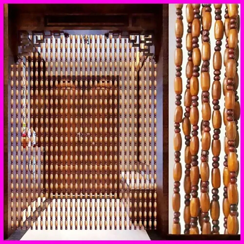 Занавеска на дверь из бусин 80x165 см оранжевый