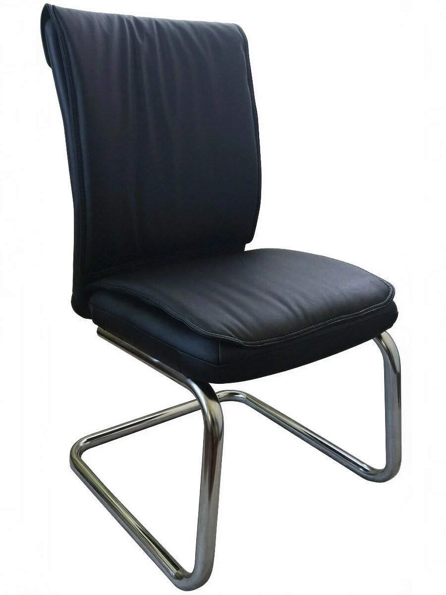 Компьютерное кресло на хромированных полозьях, Factor Соло 2СХ экокожа черная