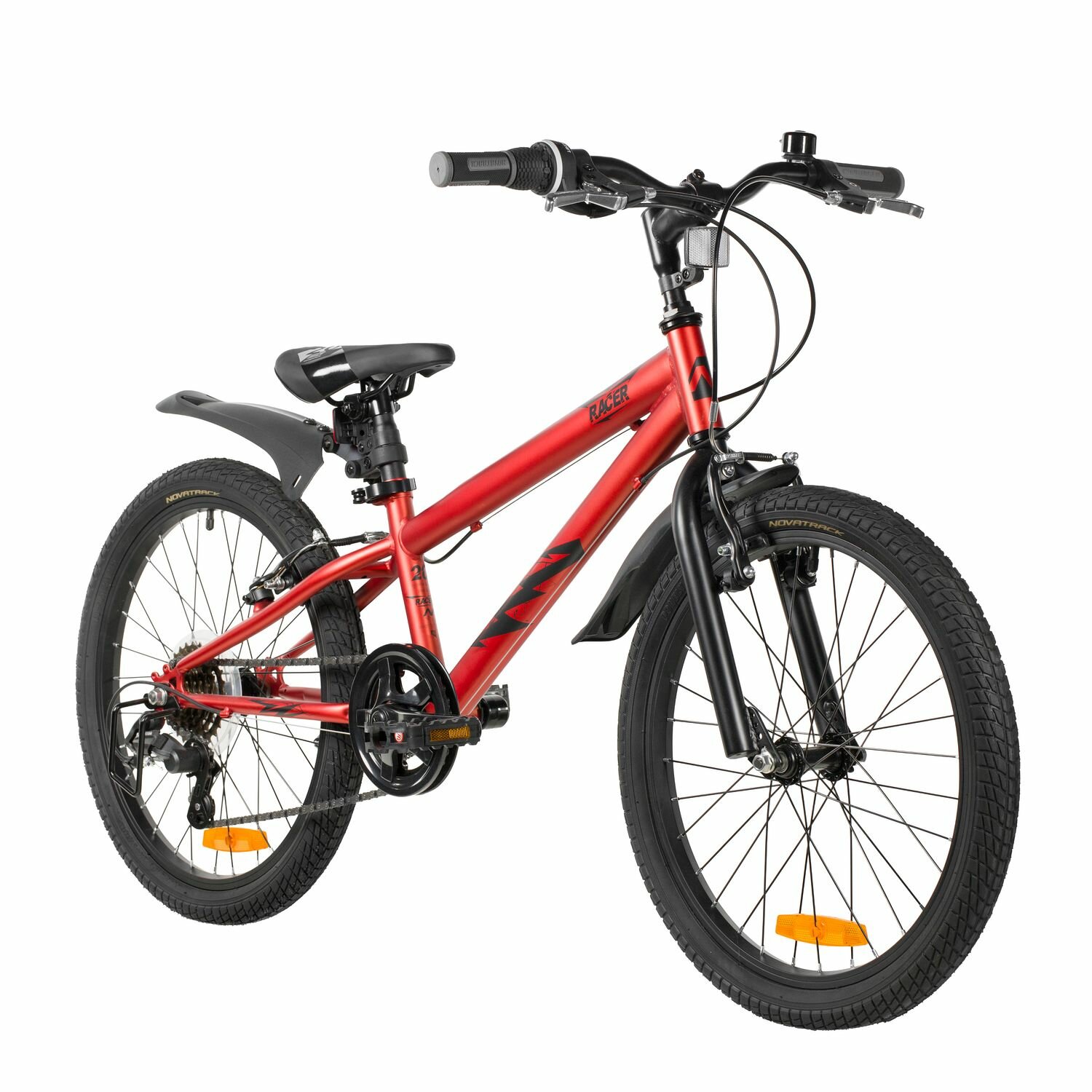 Велосипед NOVATRACK 20" RACER красный, стальная рама, 6 скор, Microshift MS21/Microshift TS38, V- brake