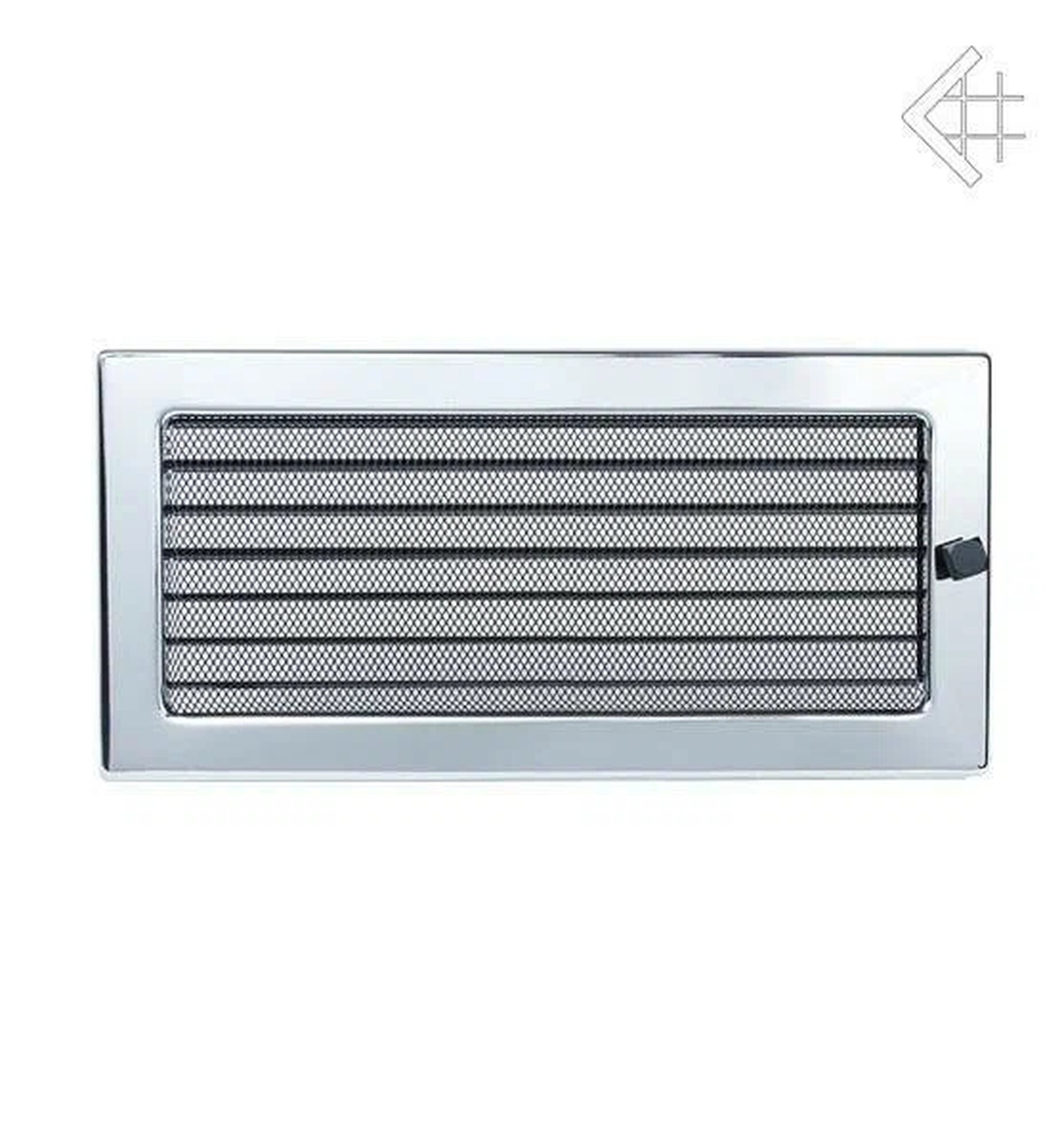 Вентиляционная решетка для камина Kratki (Польша) Полированный хром 17х37 с жалюзи