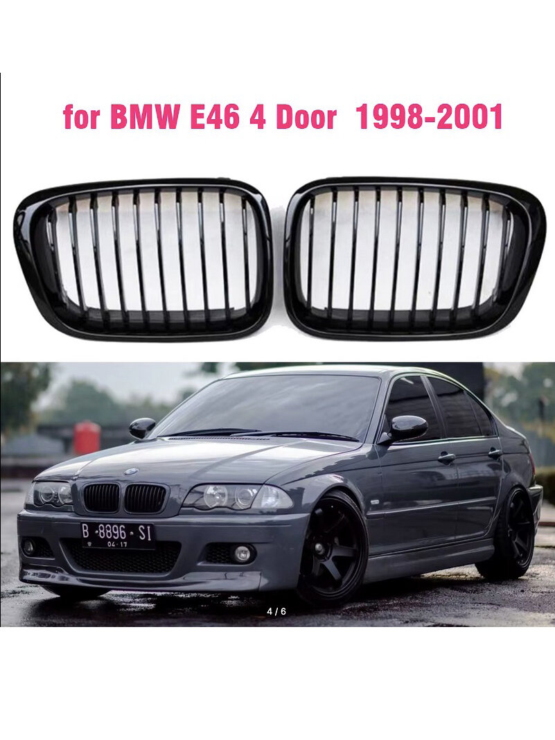 Решетка радиатора BMW E46 (1998-2001) 4-дв; E46 Compact (2001-2004)