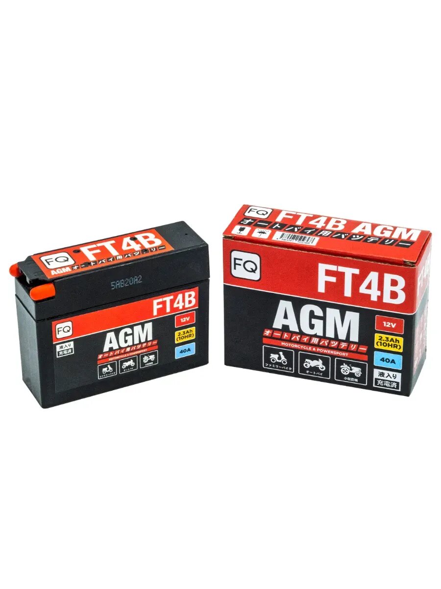 Аккумулятор FQ мото AGM 12V 2,3Ah 40 A FT4B 113x38x86