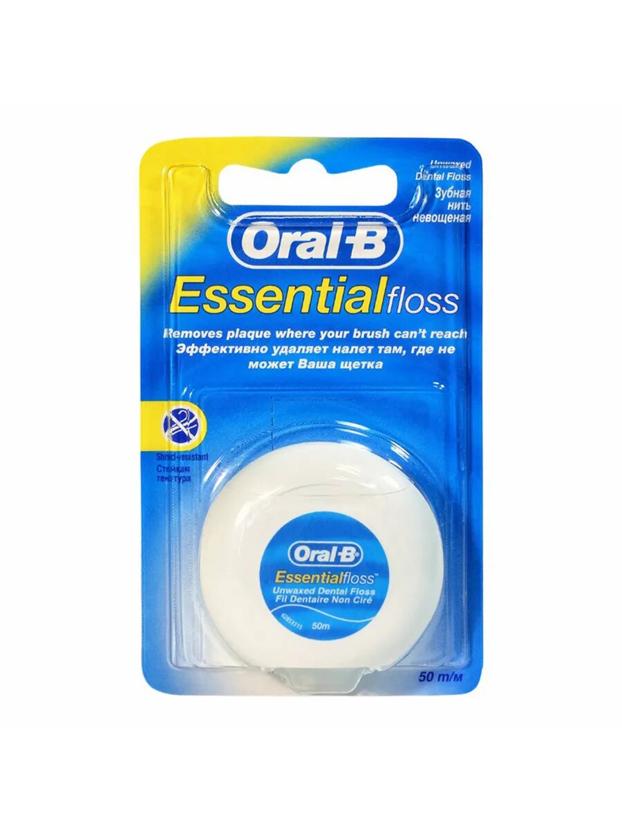 Зубная нить Oral-B Essential Floss невощеная с мятой 50 м