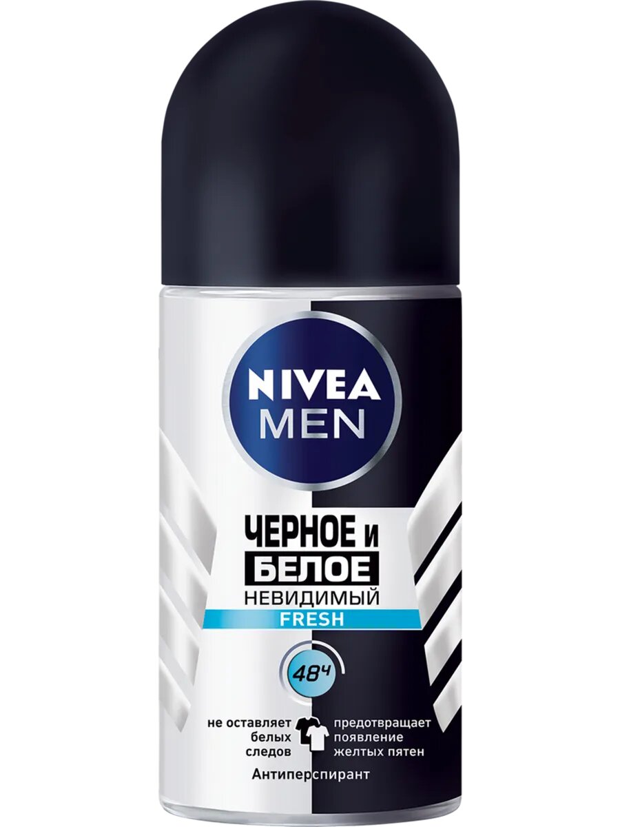 Дезодорант-антиперспирант роликовый мужской NIVEA Fresh Черн