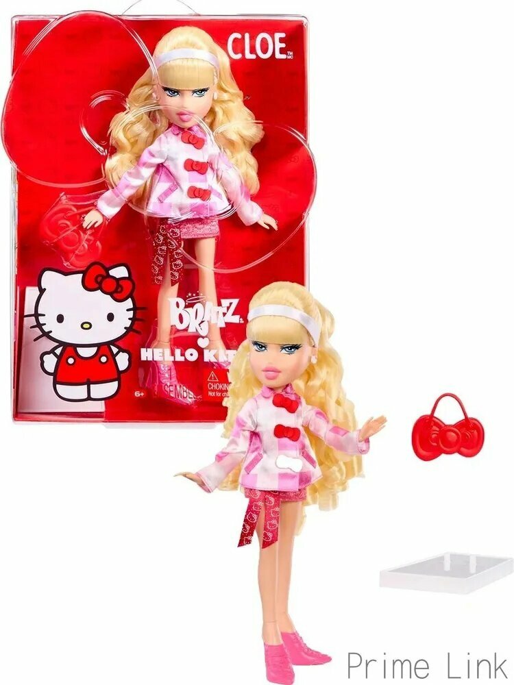 Bratz x Hello Kitty Cloe / Милая и прикольная модная кукла, связка Bratz Hello Kitty, в модном и милом стиле, с тематическими аксессуарами, кукла-наряжалка с подвижными суставами.