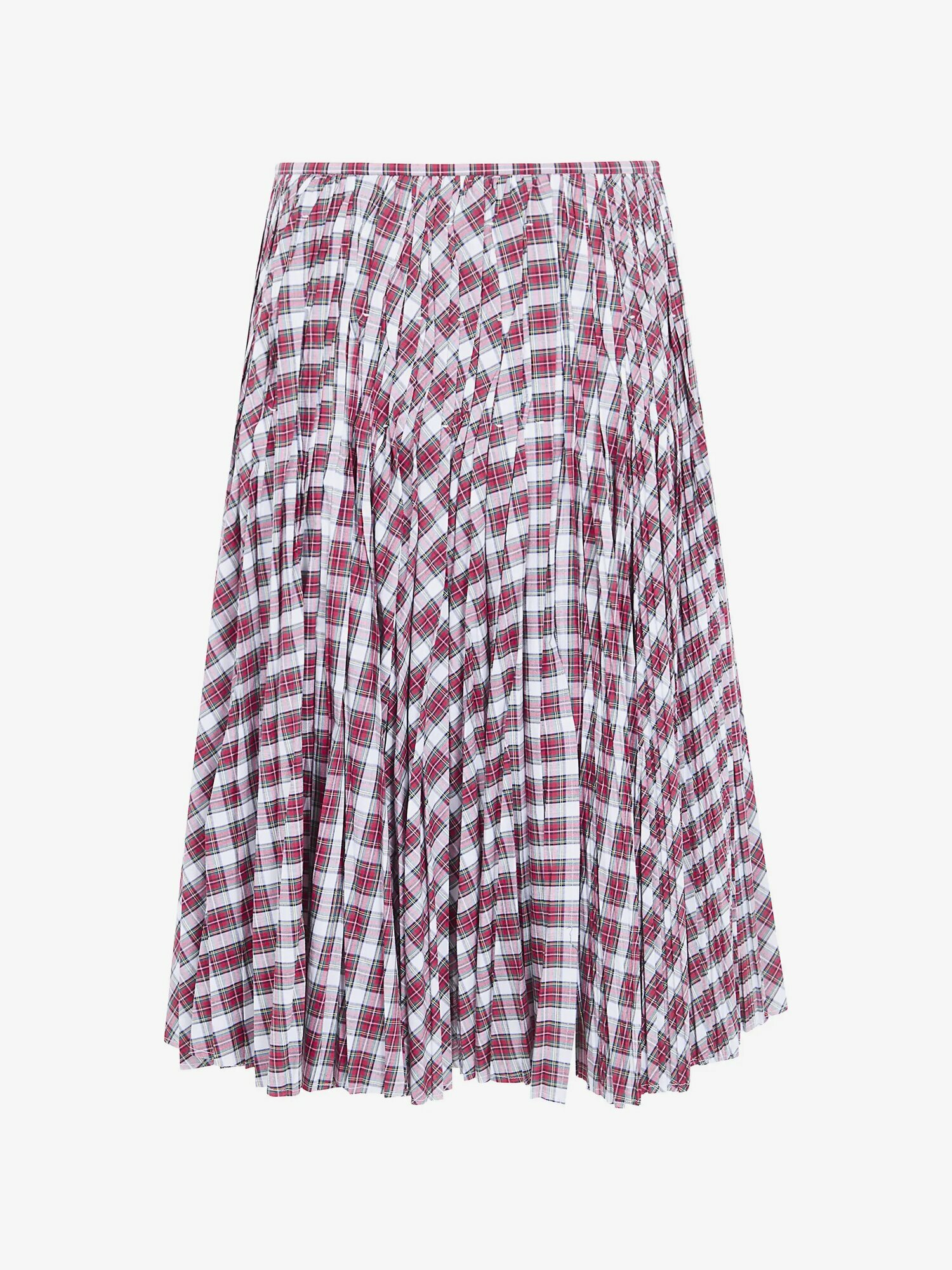 Юбка Check-pattern pleated midi skirt