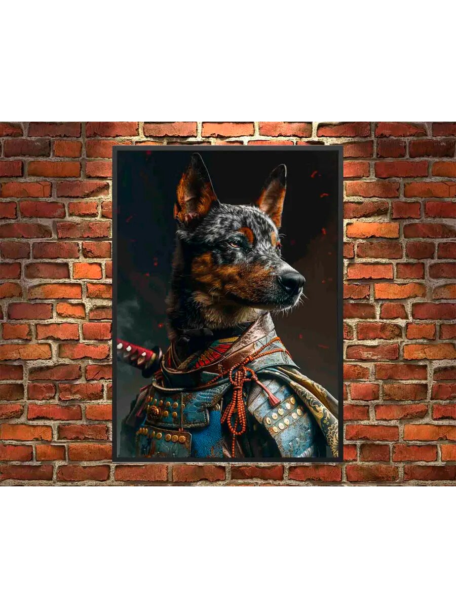 Австралийская пастушья собака Самурай 1, Плакат 30x42см