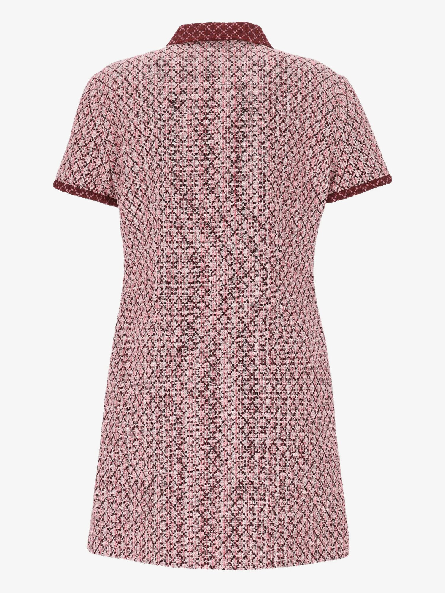 Платье GUCCI Diamond-patterned mini dress, размер 42, коралловый/розовый — фото 1