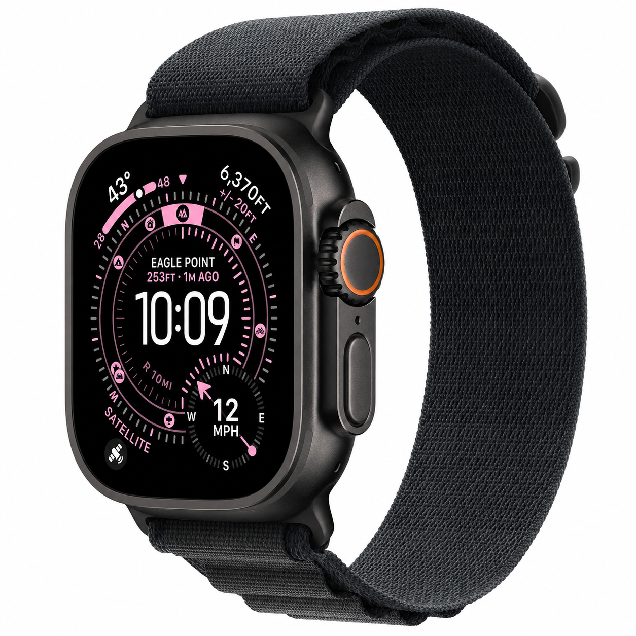 Умные часы Apple Watch Ultra 3, 49мм, Black Ti (Черный титан) Black Alpine Loop (Черный) L (MF0X4)