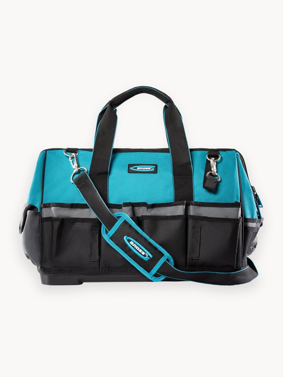 Сумка для инструмента Gross Handwerker, 42 кармана и 18 кг нагрузка, 47.5х26х36 см пластиковое дно и ремень, 90273