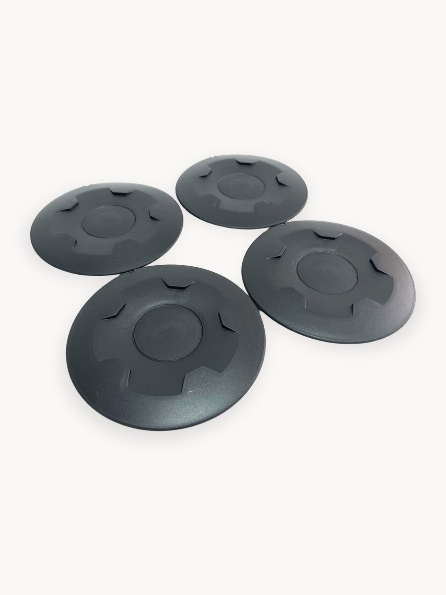 Колпаки Мини черные на штамп. диски R15 под разболт. 4х100 на Веста, Xray, Ларгус, Рено Логан, Сандеро, Ниссан Альмера