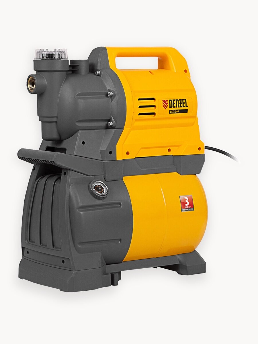 Насосная станция Denzel PSХ1300 1300 Вт, 4500 л/ч, ресивер 24 л, подъем 48 м 97213