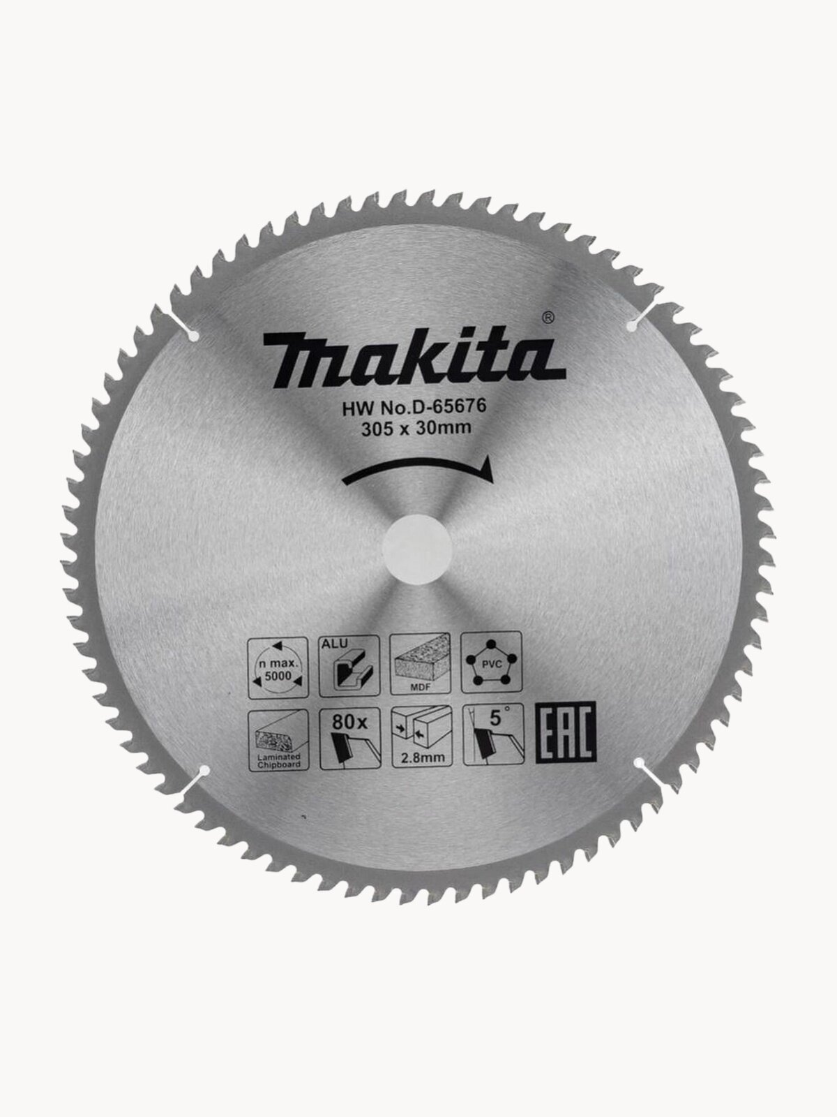 Диск пильный универсальный Makita D-65676 (305х30х2.8 мм; 80Т)
