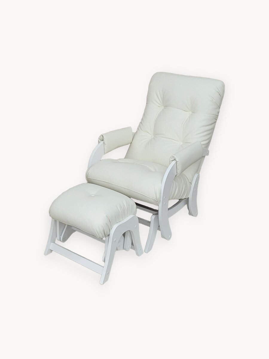 Кресло-качалка Wood Space "Премиум" с пуфом-качалкой, анатомическое, для отдыха и кормления, усиленный каркас