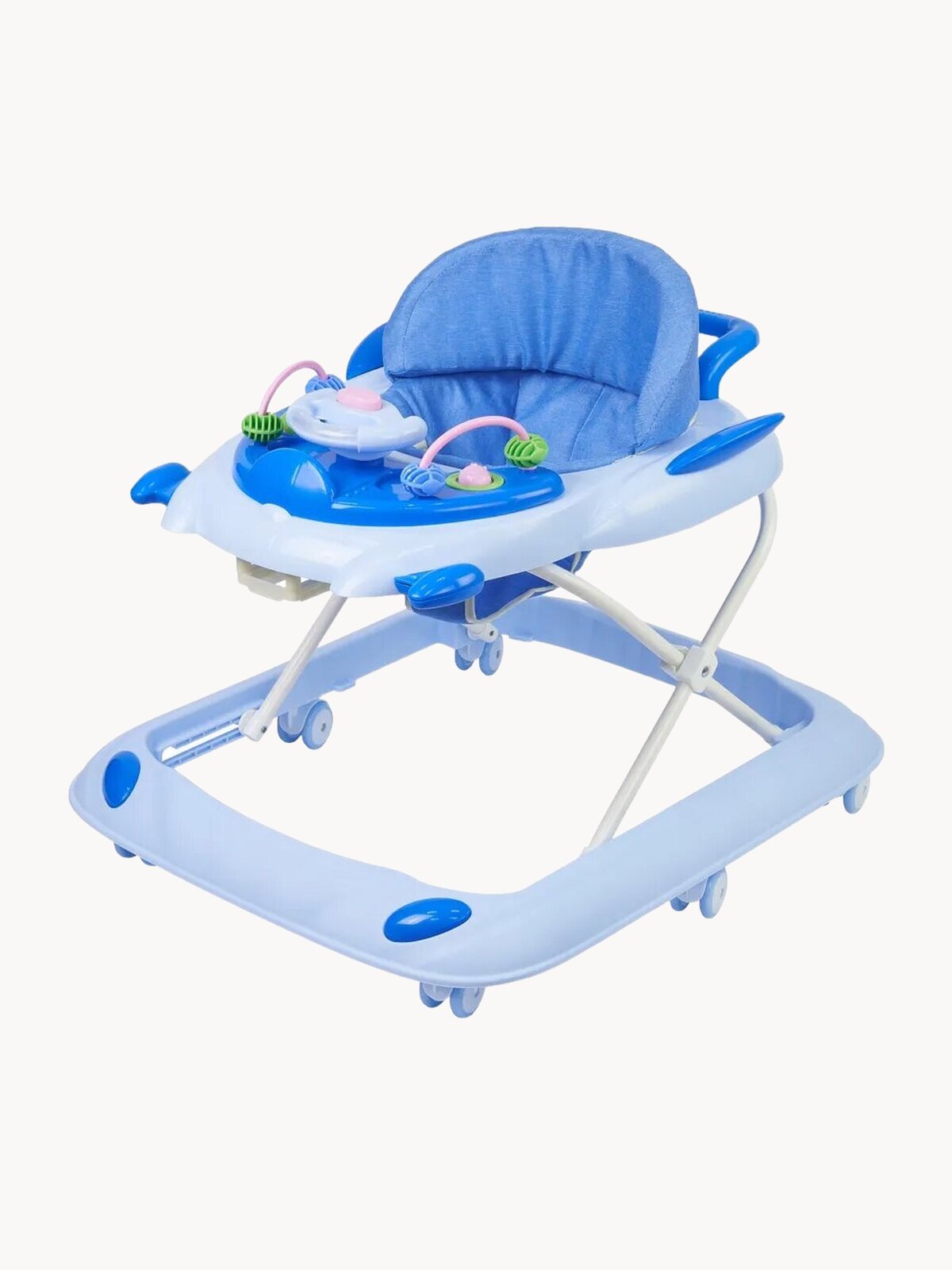 Ходунки детские с 6 мес 4 в 1, Ходунки каталка для мальчиков. девочек с игровой панелью и музыкой, до 20 кг, Голубые