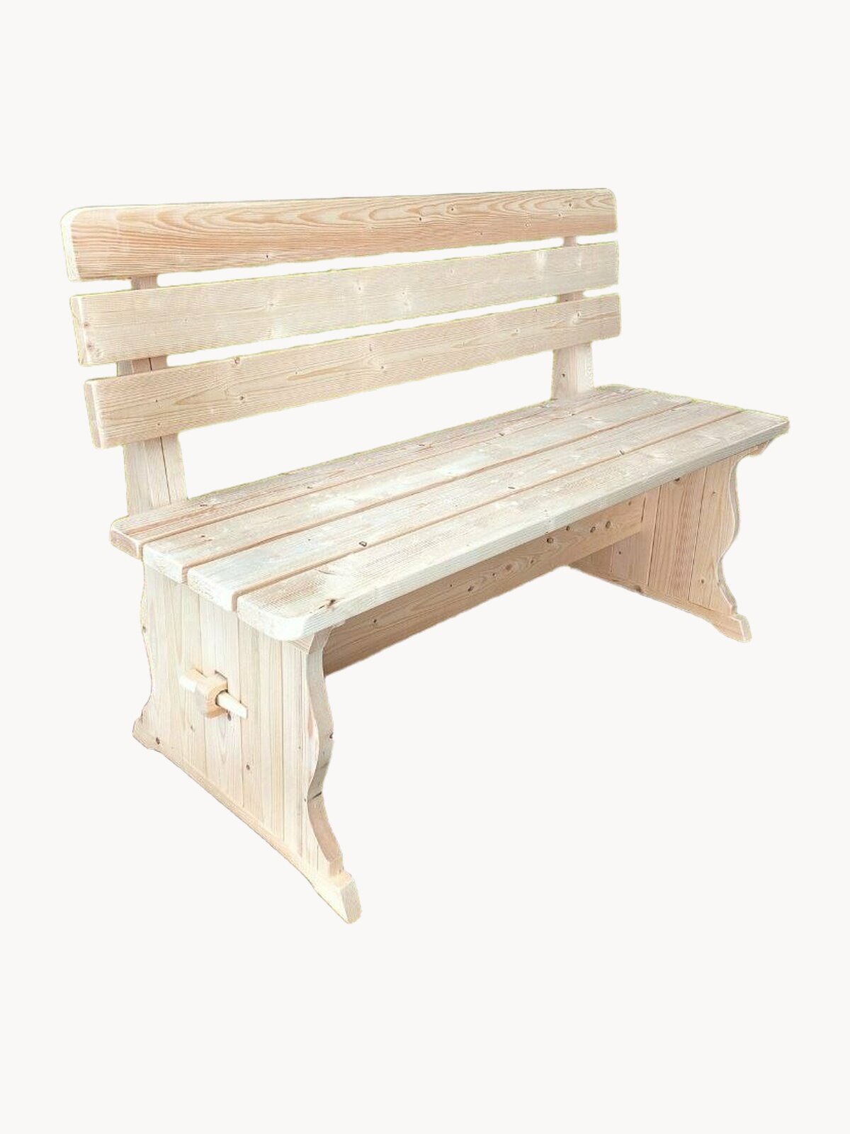 Скамья деревянная разборная со спинкой усиленная массив хвои для сада и дачи 1.2 м