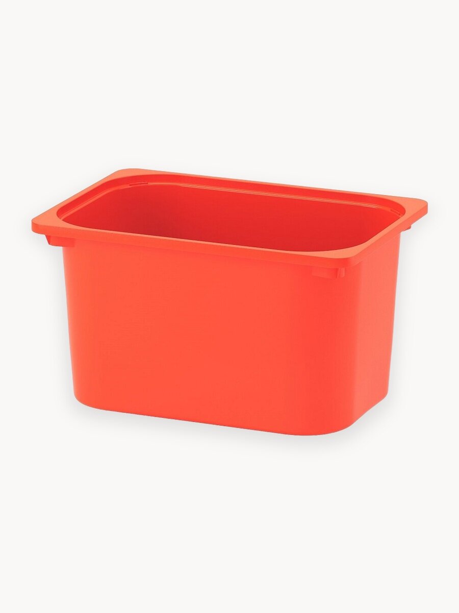 Контейнер для хранения Трофей, ящик для хранения пластиковый с крышкой, универсальный, 3 штуки/28 л, оранжевый
