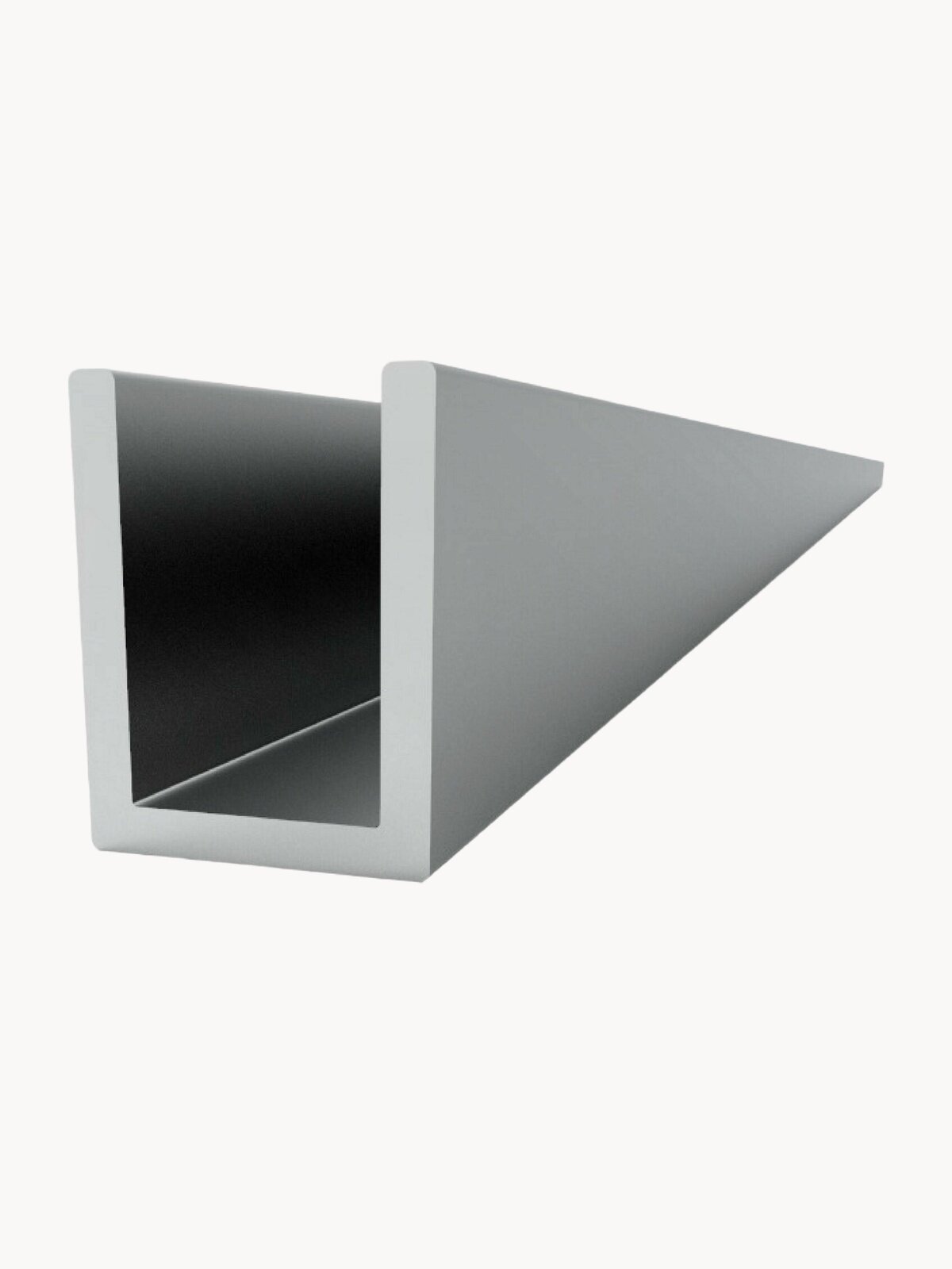 Анодированный профиль П-образный алюминиевый под 4 мм, 600 мм, чёрный матовый