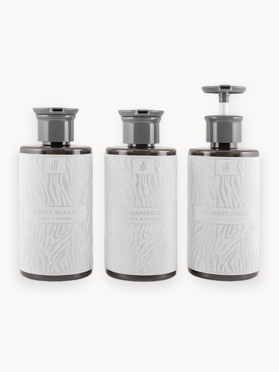 Набор дозаторов для ванной FlexHome 3 шт по 460 мл, цвет белый