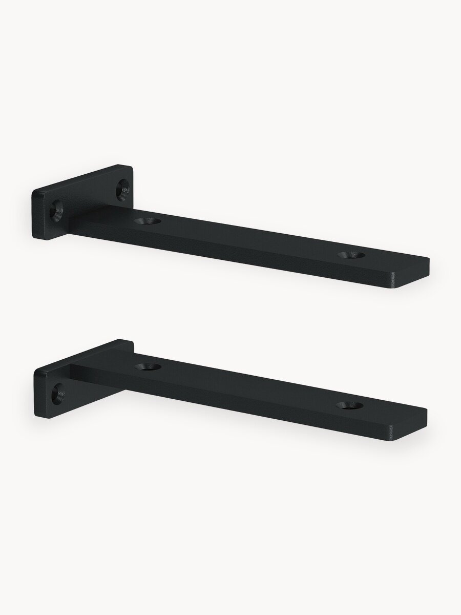 Держатель, кронштейн для полок металлический 19см. Черный. 2 шт. Custom Mebel