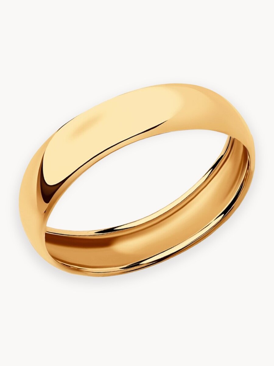 Кольцо обручальное, красное золото, 585 проба