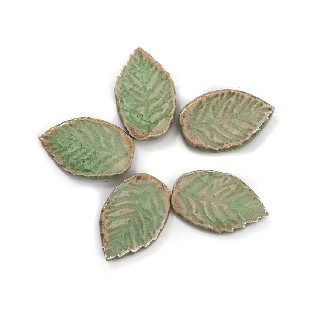 Керамические кулоны Midofare зелёный лист 23-28 мм 5 шт 28mm-5pcs-TCZ007