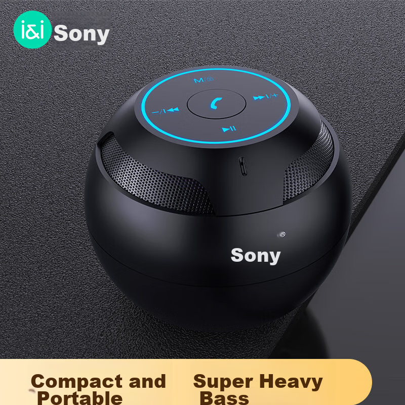 Soaiy S35 Wireless Bluetooth Speaker, Mini Portable Speaker, Card-Insertable, for Computer, Home, Outdoor Use, Low-Frequency Speaker, Car Speaker, High Volume, Smart Black