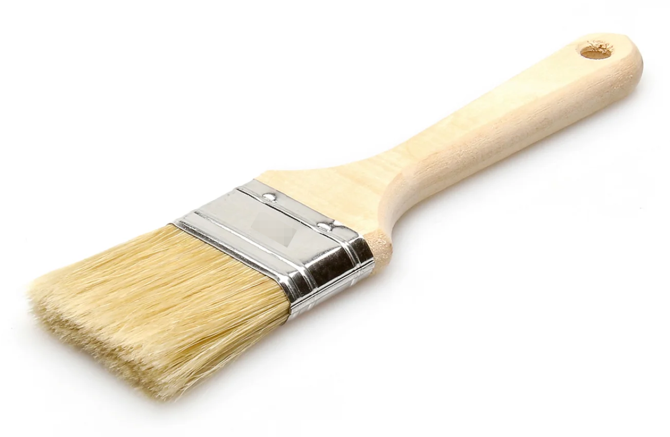 Кисть малярная Лазурный Берег флейцевая, с натуральной светлой щетиной и деревянной ручкой, 100х14мм / малярные и отделочные инструменты