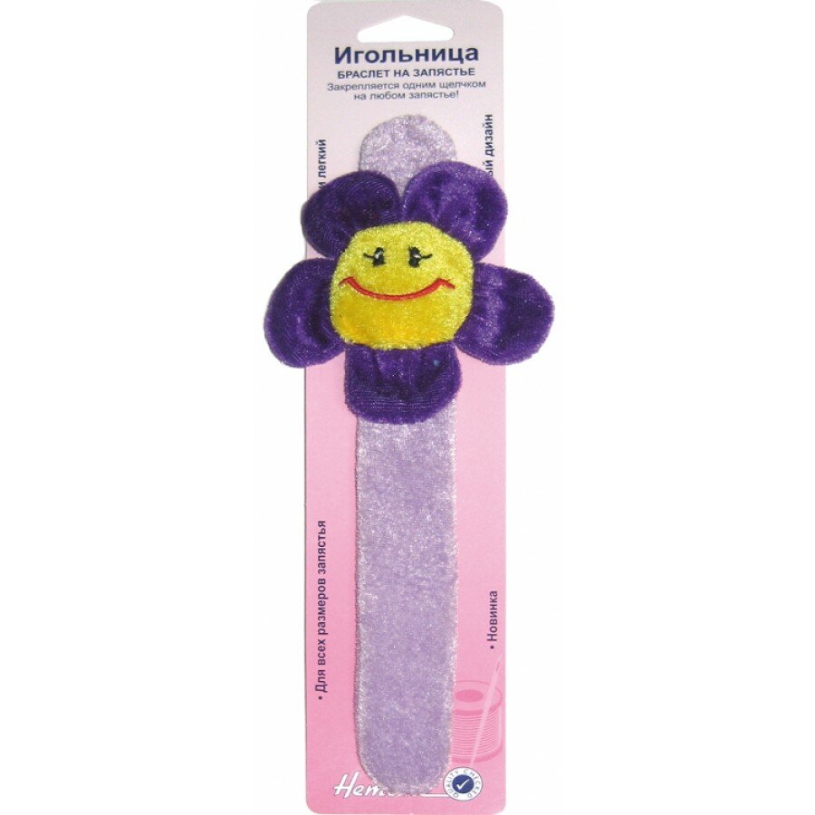 Игольница-подушечка на запястье на слеп-браслете сиреневый/фиолетовый HEMLINE 276. F