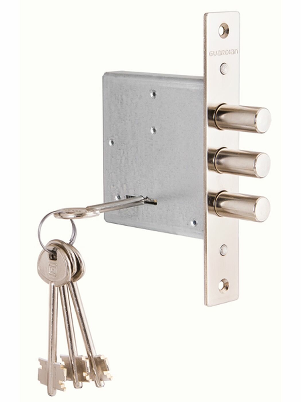 Замок Guardian (Гардиан) врезной сувальдный ЗВ 10.01 (без отв. планки), 4 кл. /128:3930/