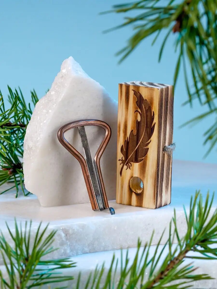 Варган музыкальный инструмент с чехлом "Перо"