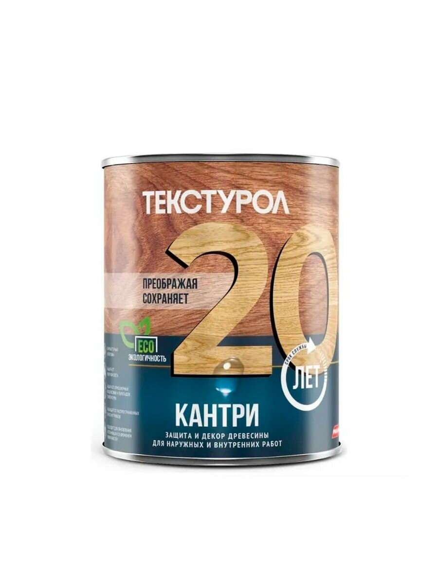 Текстурол Кантри, Кроющий антисептик-краска, Бесцветный (база С), 0,9 л