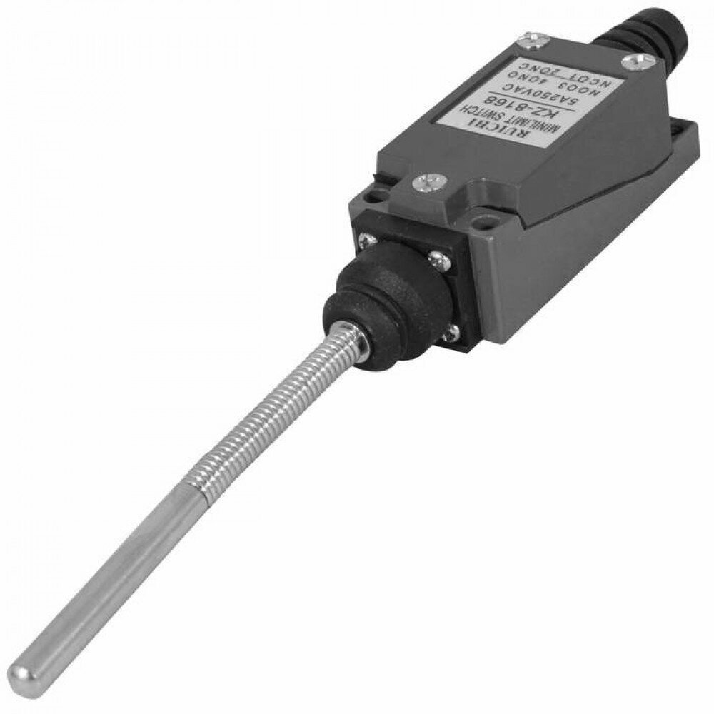 Путевой выключатель KZ-8168 (TZ-8168) с пружинным штоком IP64 корпус Al+Zn, 5A/250V NO-NC 25*28*95(180)мм