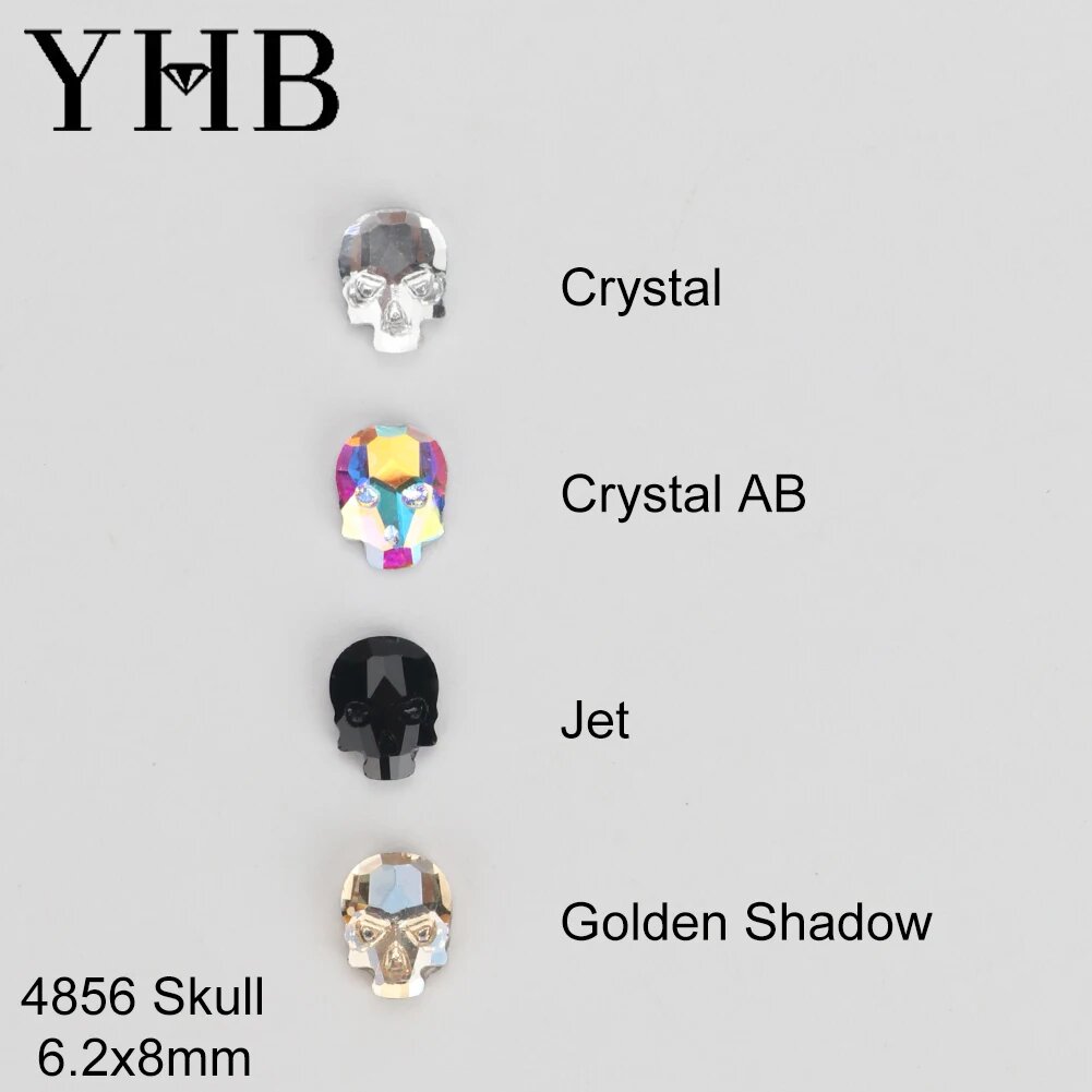 Стразы YHB Skull 4856, золотая тень