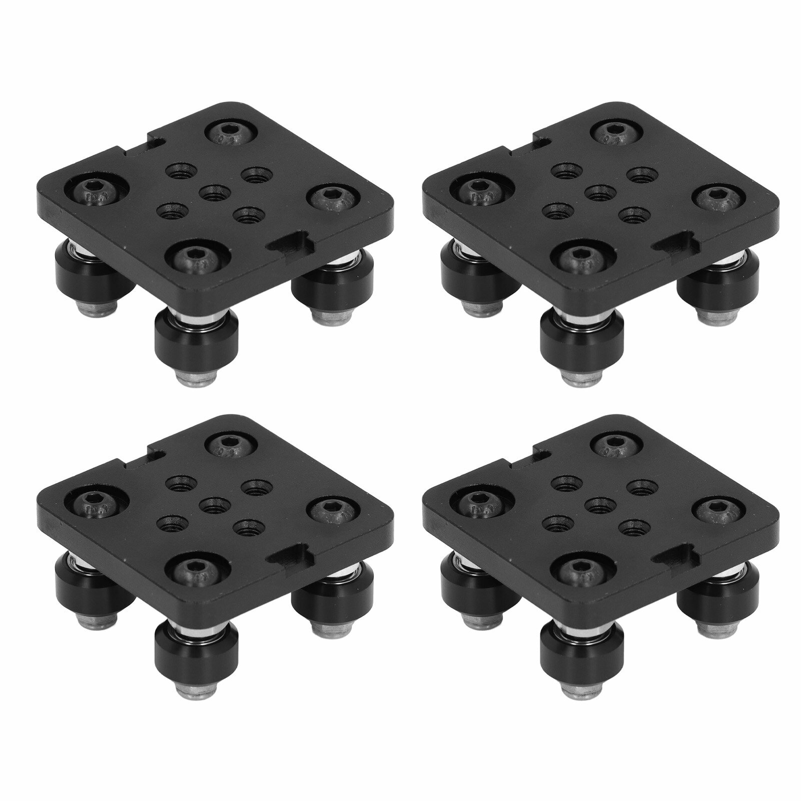 V-образные колеса для 3D принтера, 4 шт, алюминий, черные