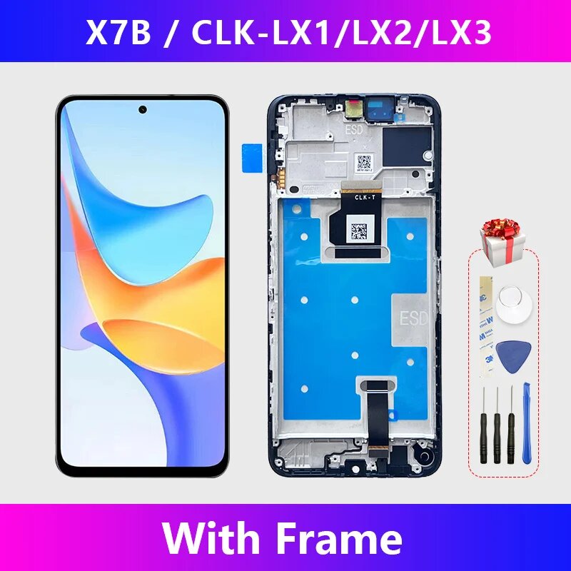 Для Huawei Honor X7b экран в сборе CLK-LX1, CLK-LX2, CLK-LX3 X7B ЖК-экран с внутренней и внешней рамкой