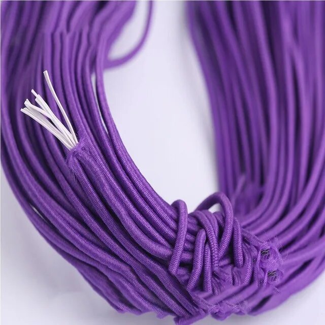 Эластичная лента Nylon 2мм 5 метров 25 цветов Фиолетовый, dark purple, 2Y