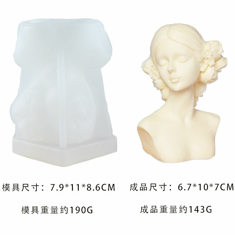 Форме девушки, Силиконовая форма для свечей, 2 шт