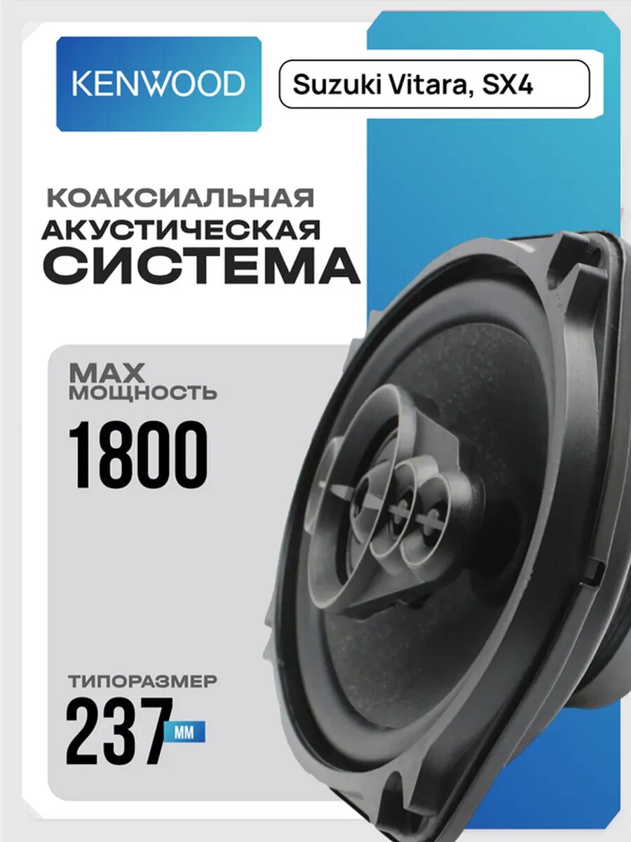 Автомобильные колонки Kenwood 1800W 16x24 см