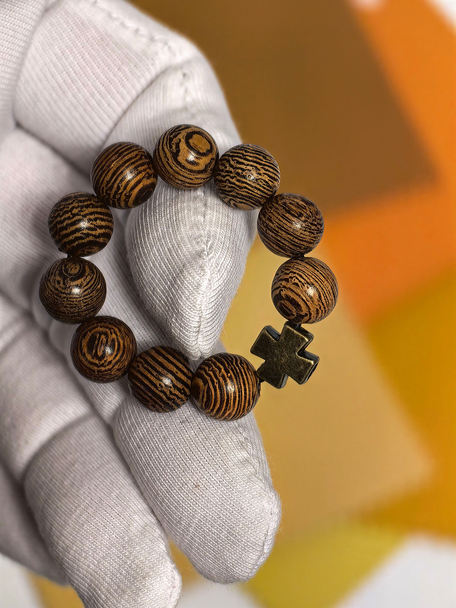 Четки перстные из венге православные, 10 бусин, диаметр 8 мм.