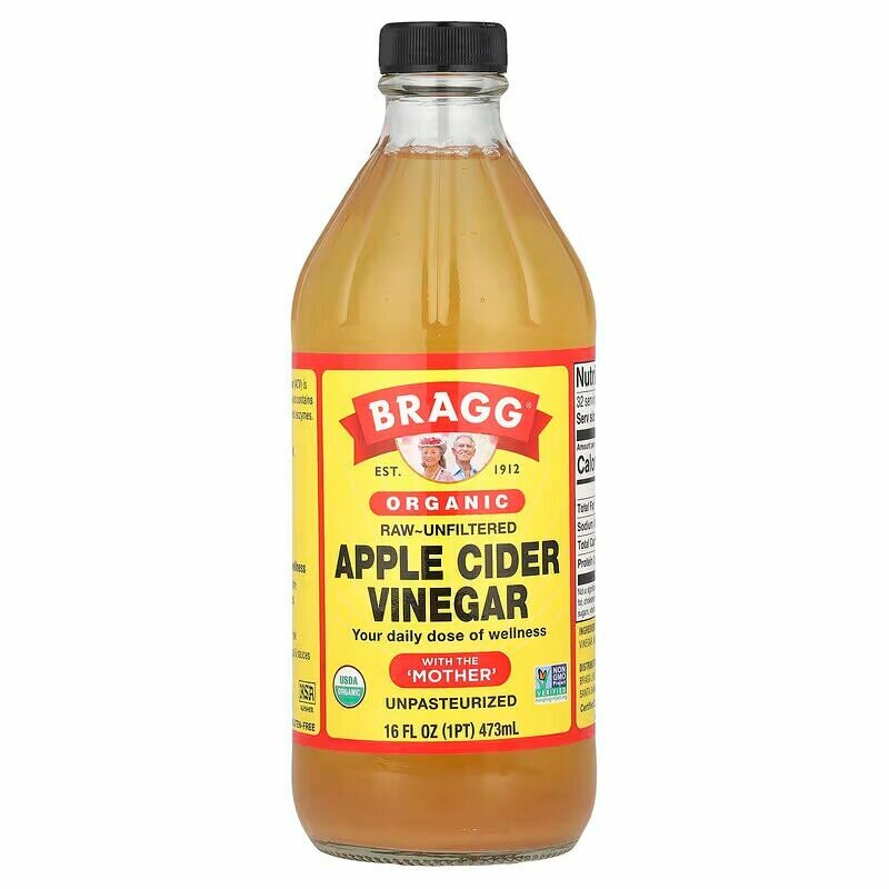 Bragg, Vinegar Apple Cider + 'Mother', органический яблочный уксус с маткой, 473 мл