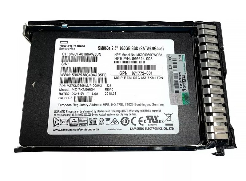 Жесткий диск HP 871772-001 960Gb SATAIII 2,5" SSD