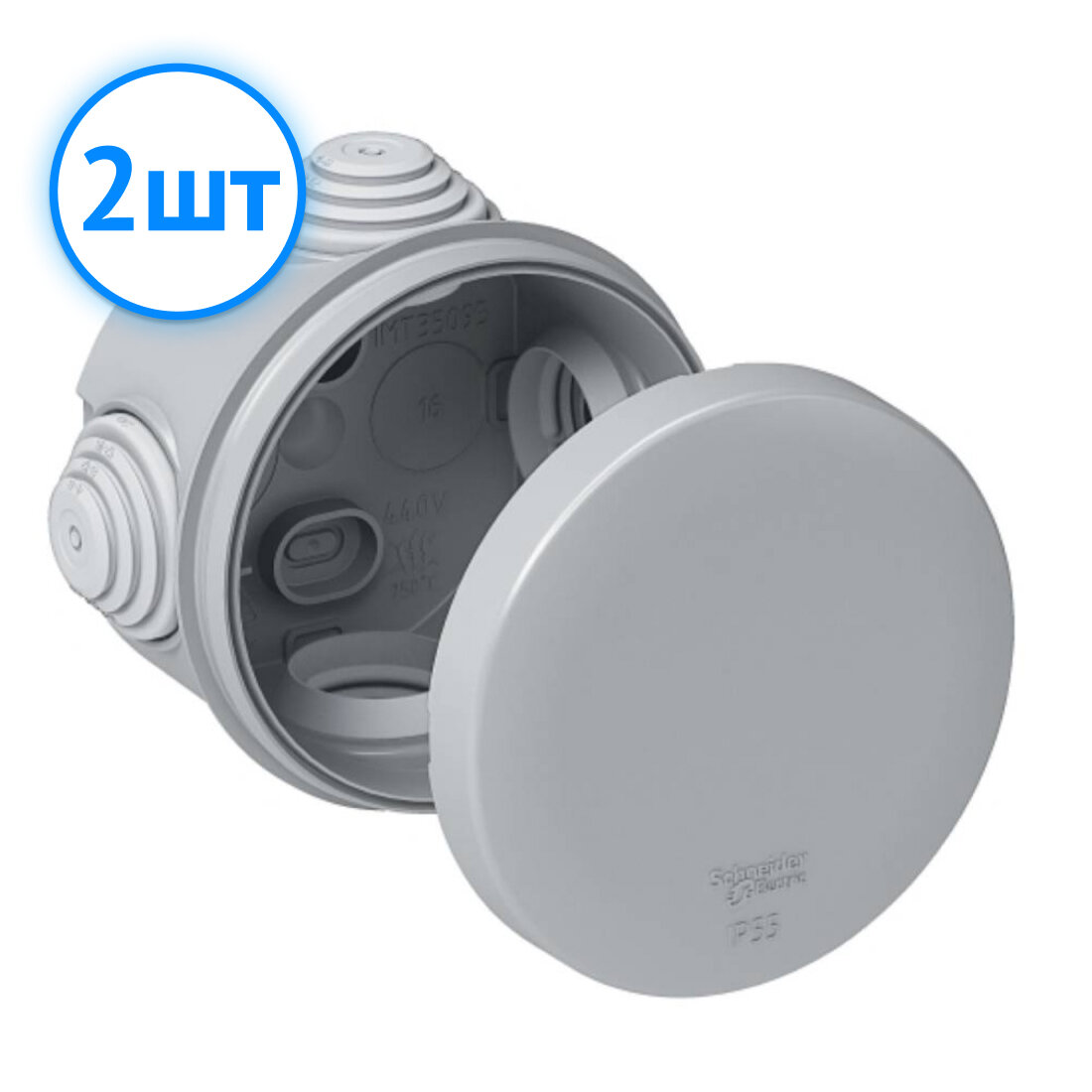 Коробка распределительная Systeme Electric D65X40 4 ввода для открытого монтажа IP55 IMT35093 (комплект из 2 шт.)