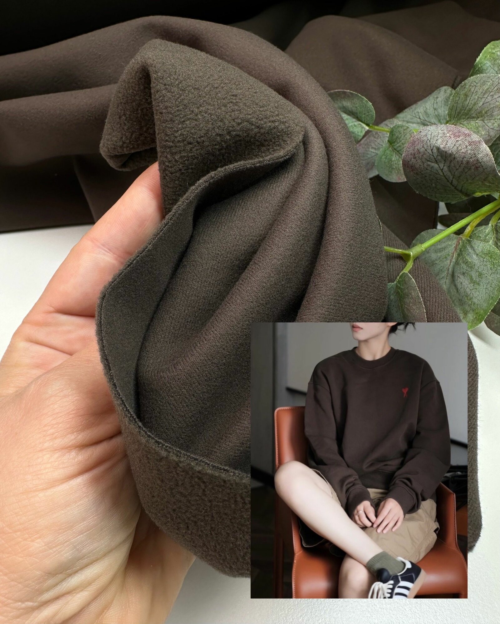 Флис двухсторонний/ Спортивный трикотаж/ цвет малахит; ткань для шитья, длина 150см