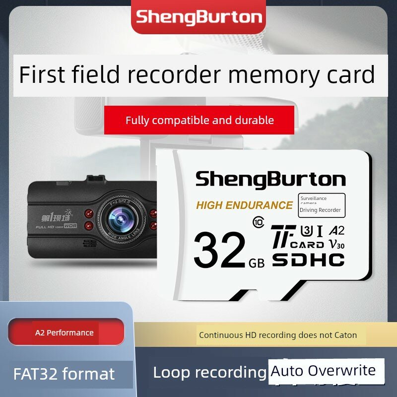 32GB высокоскоростная microSD карта для видеорегистраторов, формат FAT32, TF-карта, совместимость с классом 10,