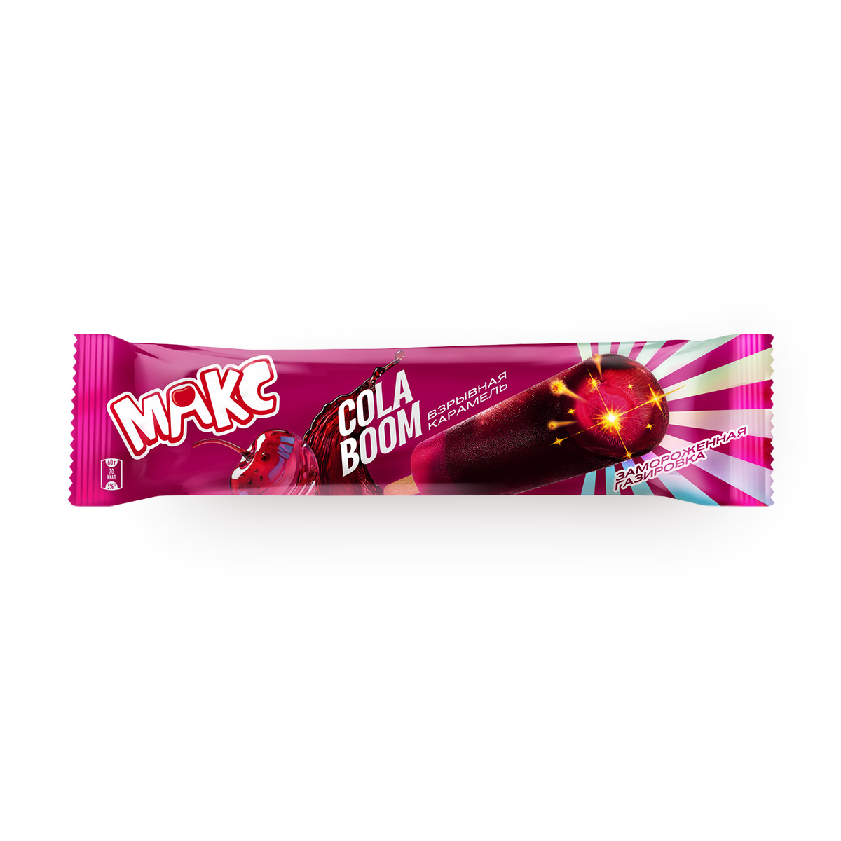 Мороженое Maks "Макс", фруктовый лёд, вишня, на палочке, 60 г