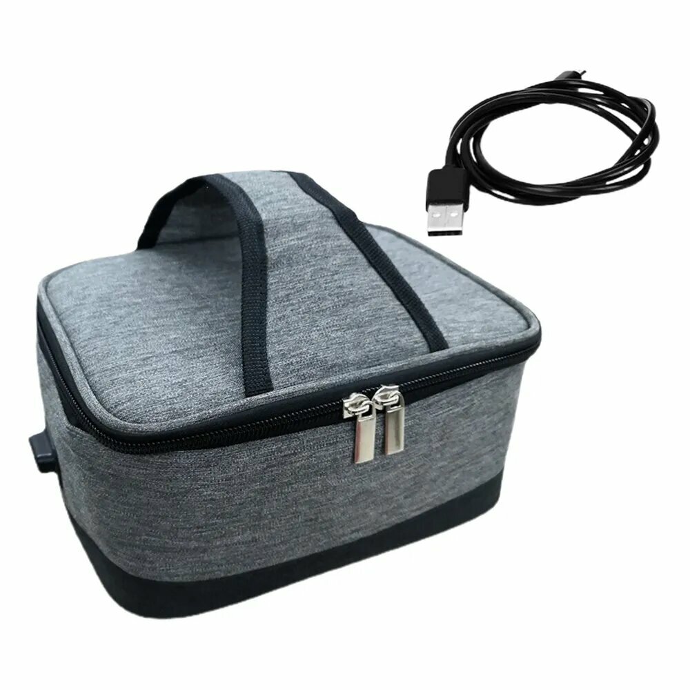 Ланч-бокс с USB-подогревом взрослых с застежкой-молнией 22 см х 16 см х 10 см